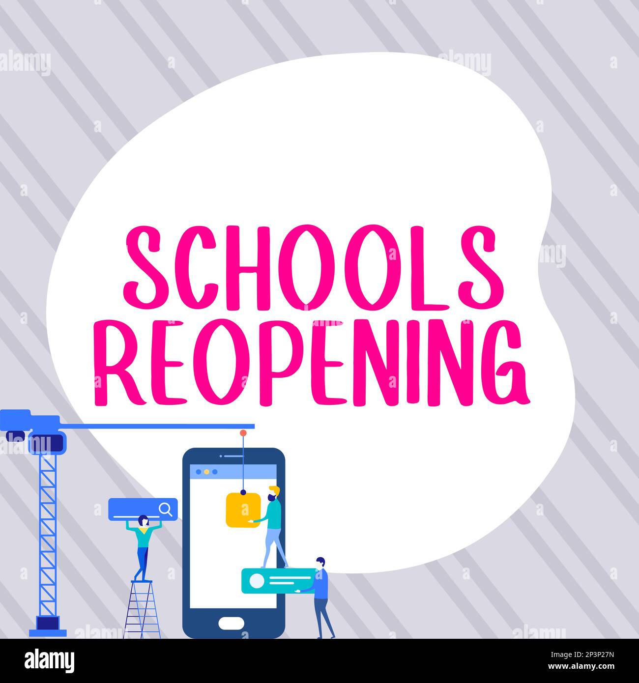 Conceptual caption Schools Reopening. Concept meaning classes are over ...