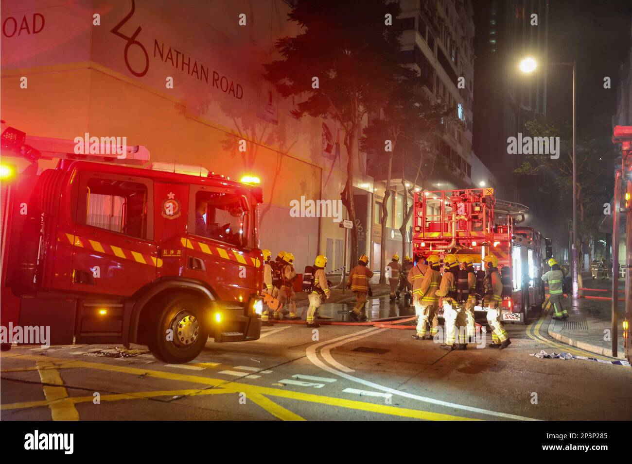 Two people were sent to hospital on Thursday night after a No 3 alarm blaze hit a skyscraper ...