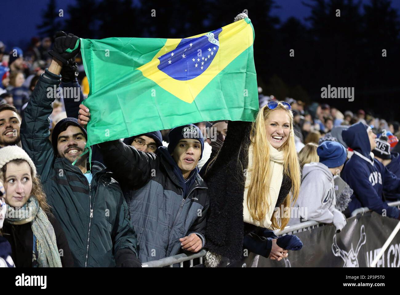 December 20, 2014: UNH fans from Brazil show their colors. The Illinois ...