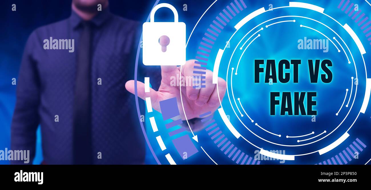 Hand writing sign Fact Vs Fake. Word Written on Is it true or is false ...