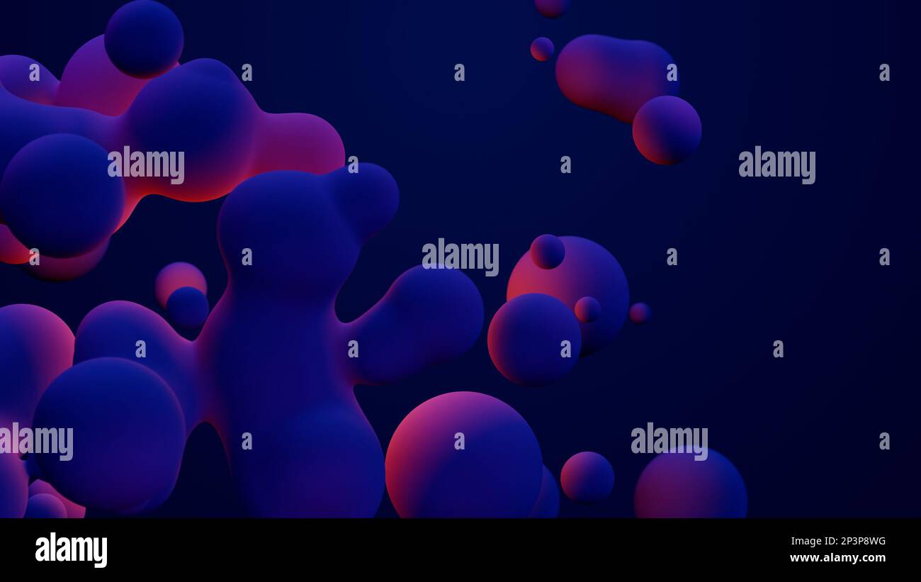 Metaverse 3d render morphing animation pink purple abstract metaball ...