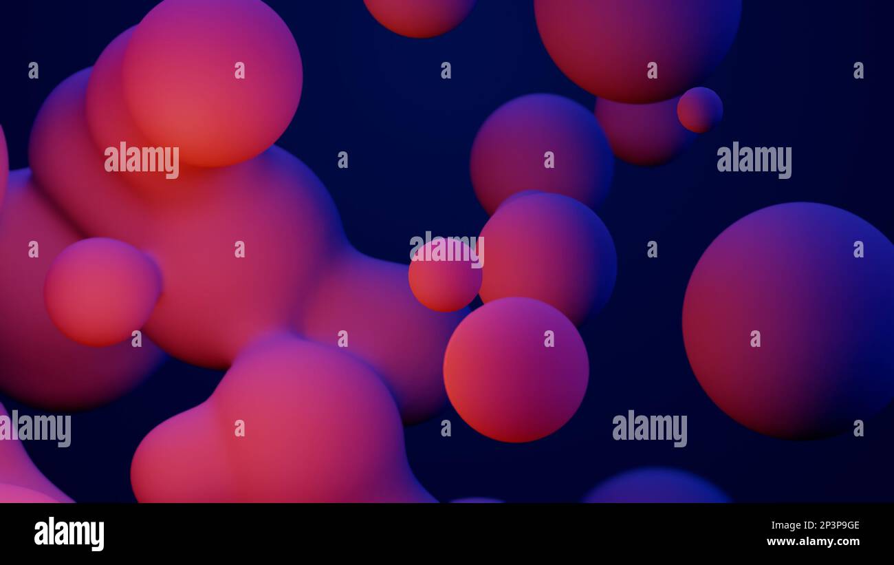 Metaverse 3d render morphing animation pink purple abstract metaball ...