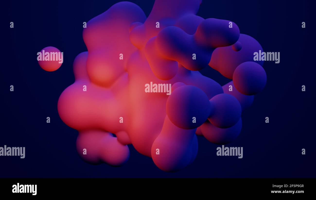 Metaverse 3d render morphing animation pink purple abstract metaball ...
