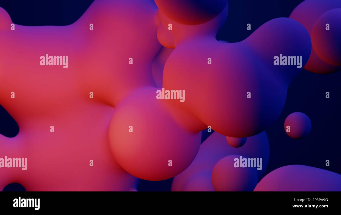 Metaverse 3d render morphing animation pink purple abstract metaball metasphere bubbles art ...