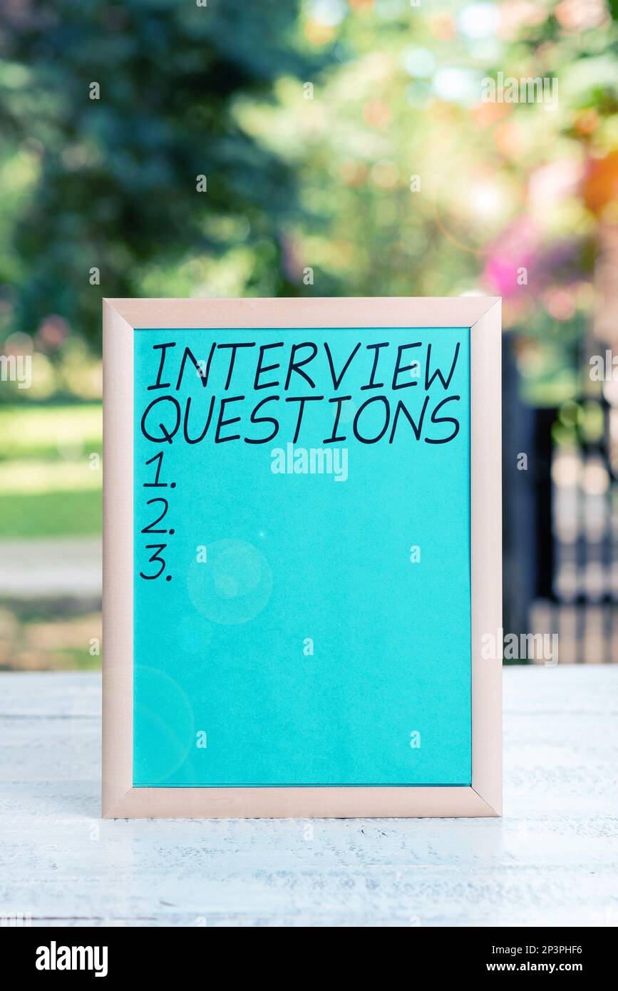 Hand writing sign Interview Questions. Internet Concept Typical topic ...