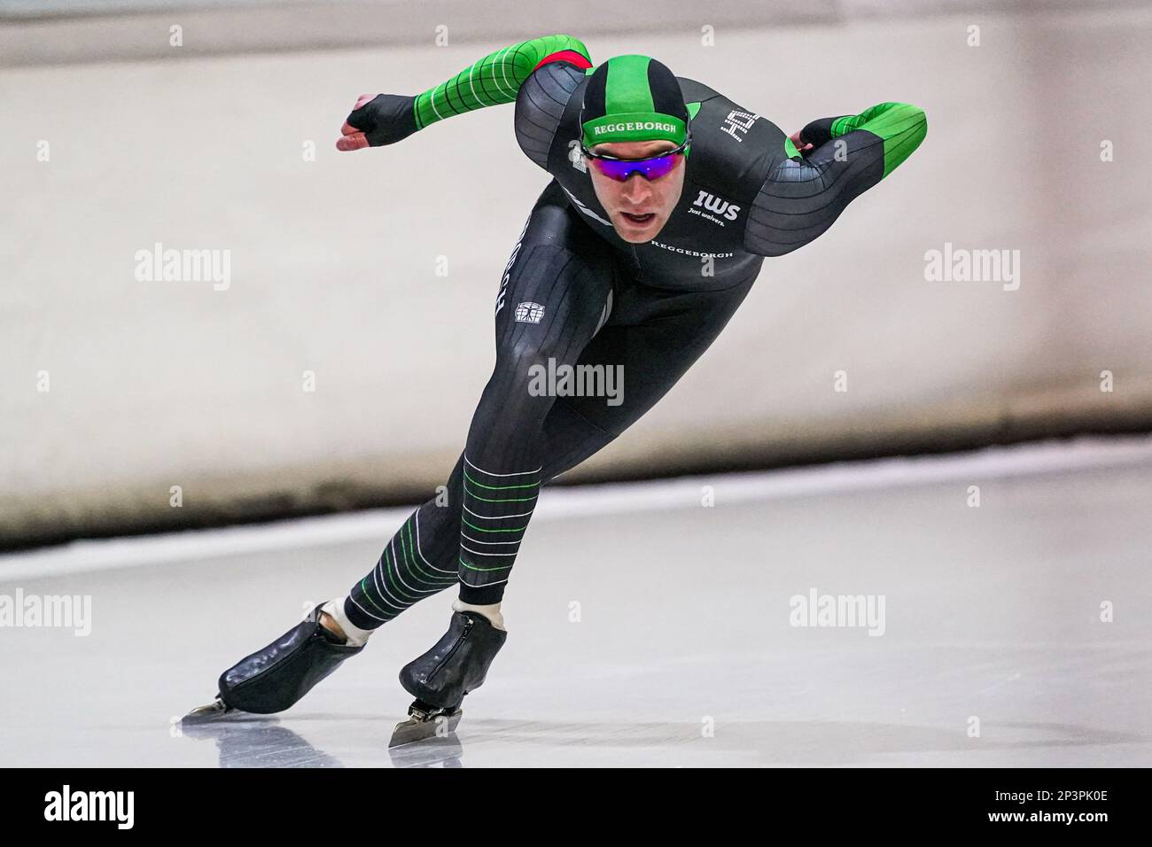 ENSCHEDE, NETHERLANDS - MARCH 5: Louis Hollaar competing on the 1000m ...