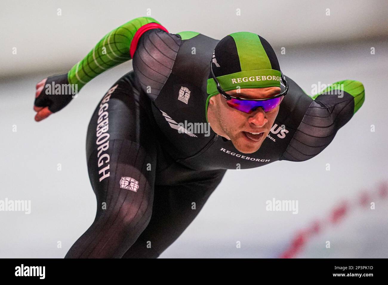 ENSCHEDE, NETHERLANDS - MARCH 5: Louis Hollaar competing on the 1000m ...
