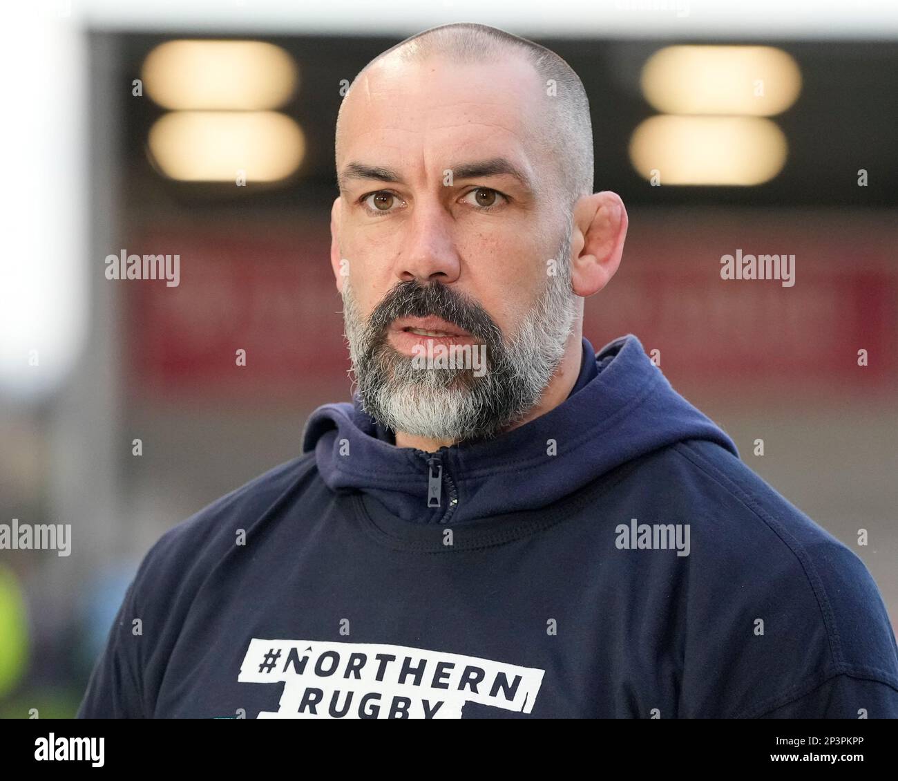 Alex Sanderson Director of Rugby of Sale Sharks is interviewed after ...