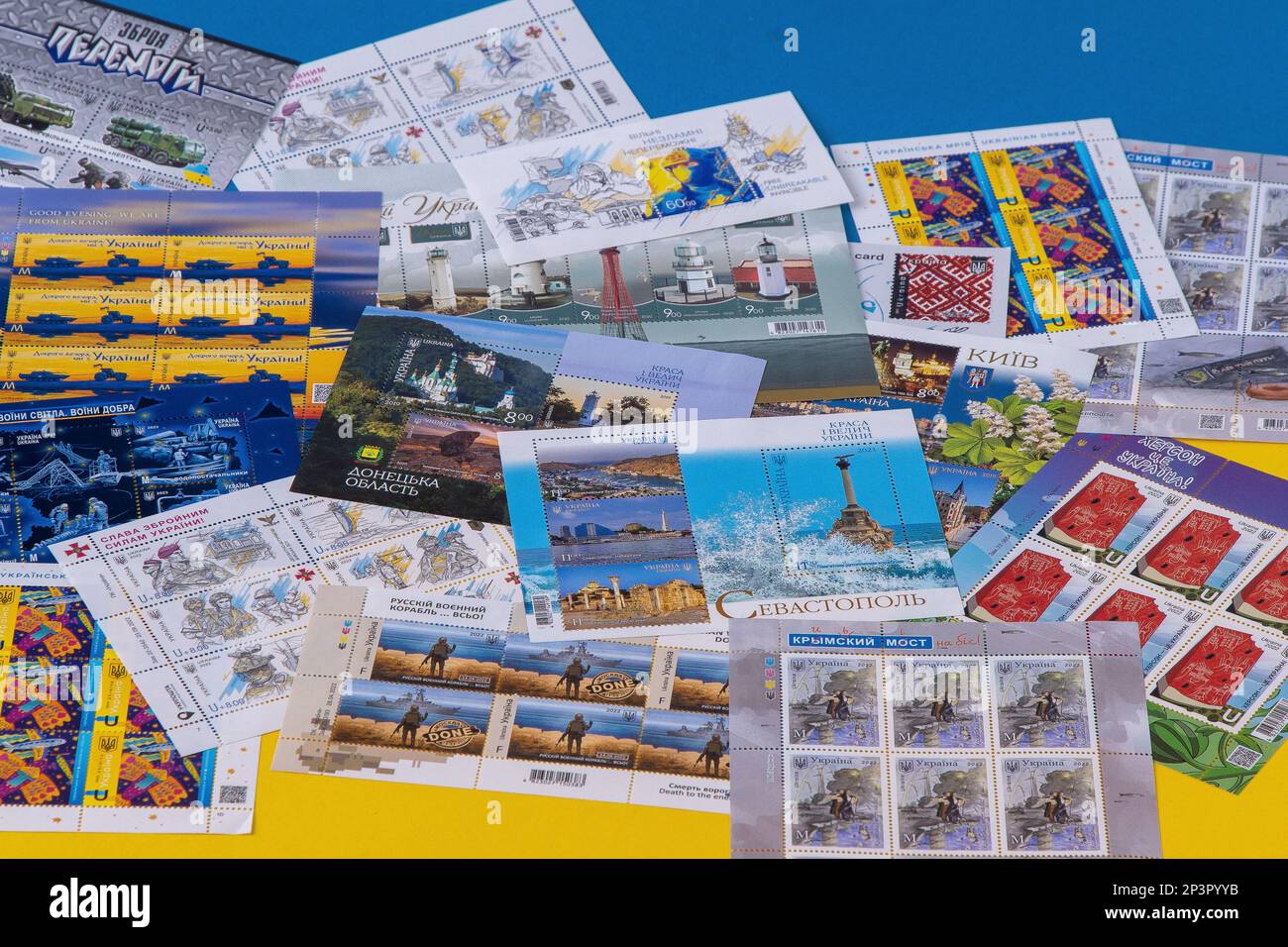 A set of new different postage stamps of Ukraine for 2022. Ukrainian ...