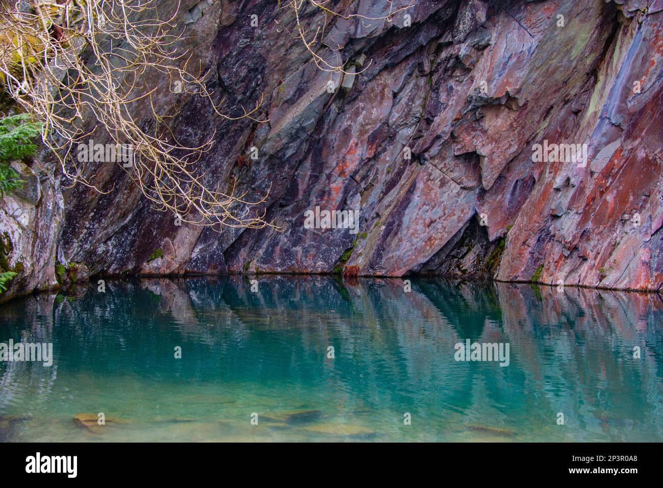 Beautiful man-made Rydal Cave, Rydal Water, Cumbria, United Kingdom ...