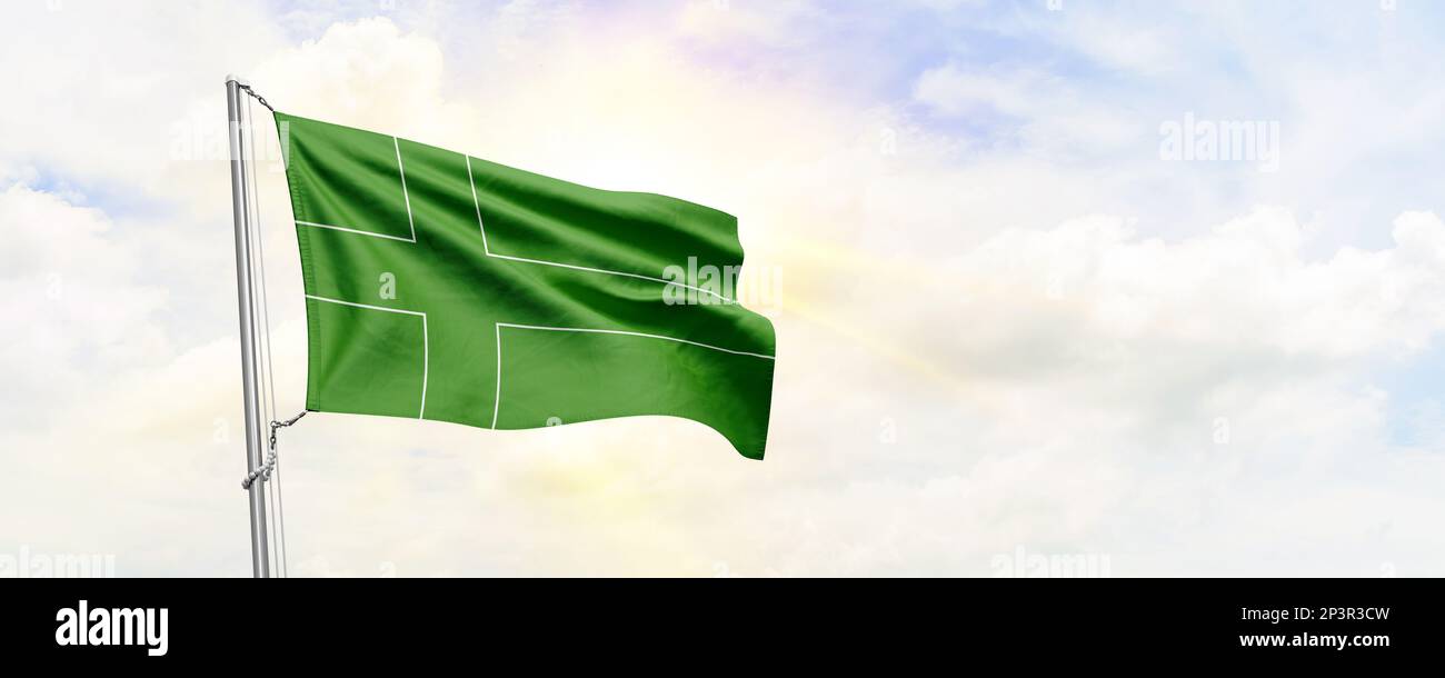 Ladonia flag waving on sky background. 3D Rendering Stock Photo - Alamy