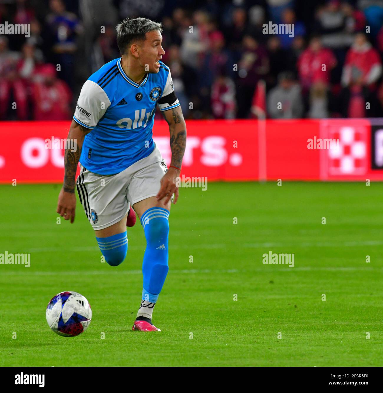 St. Louis, USA. 04th Mar, 2023. Charlotte FC forward Enzo Copetti looks ...