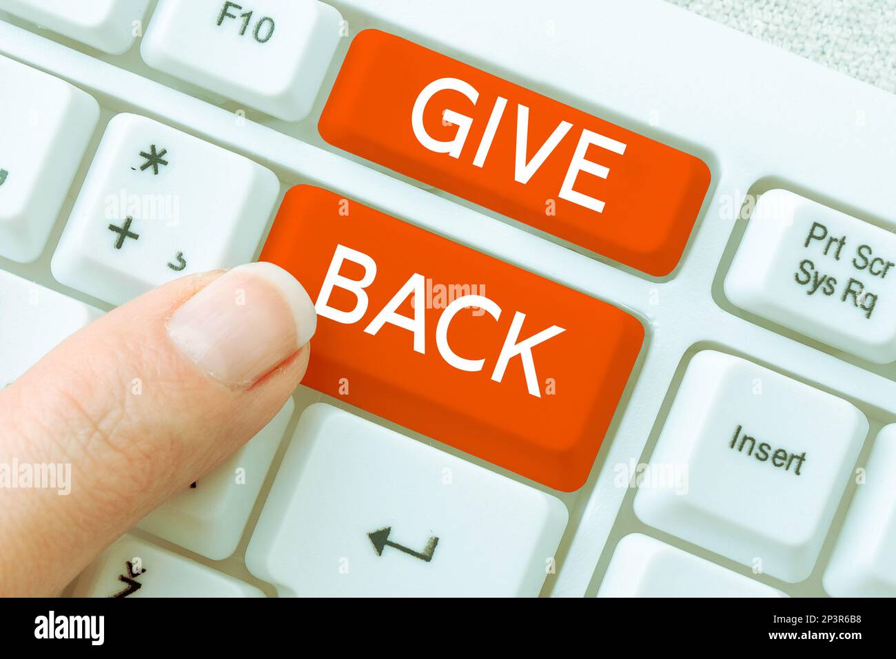Conceptual caption Give Back. Word for the act of giving someone ...