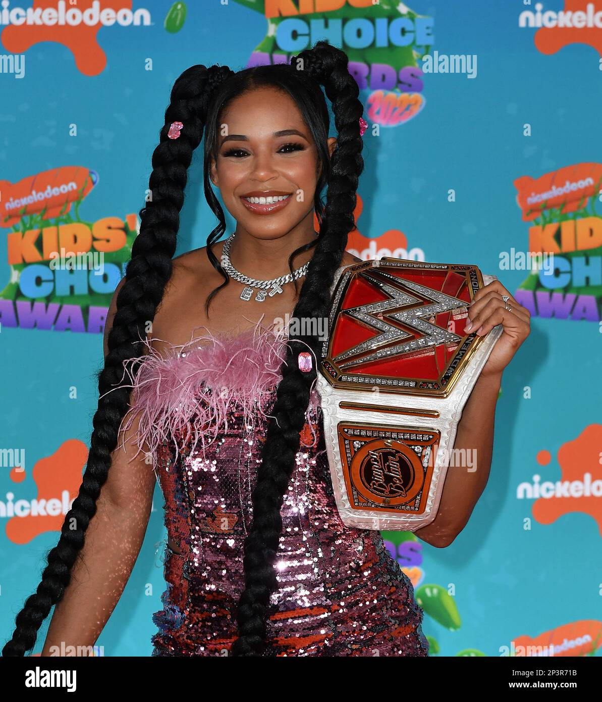 Los Angeles, USA. 04th Mar, 2023. Bianca Belair attends the 2023 Nickelodeon Kids' Choice Awards ...