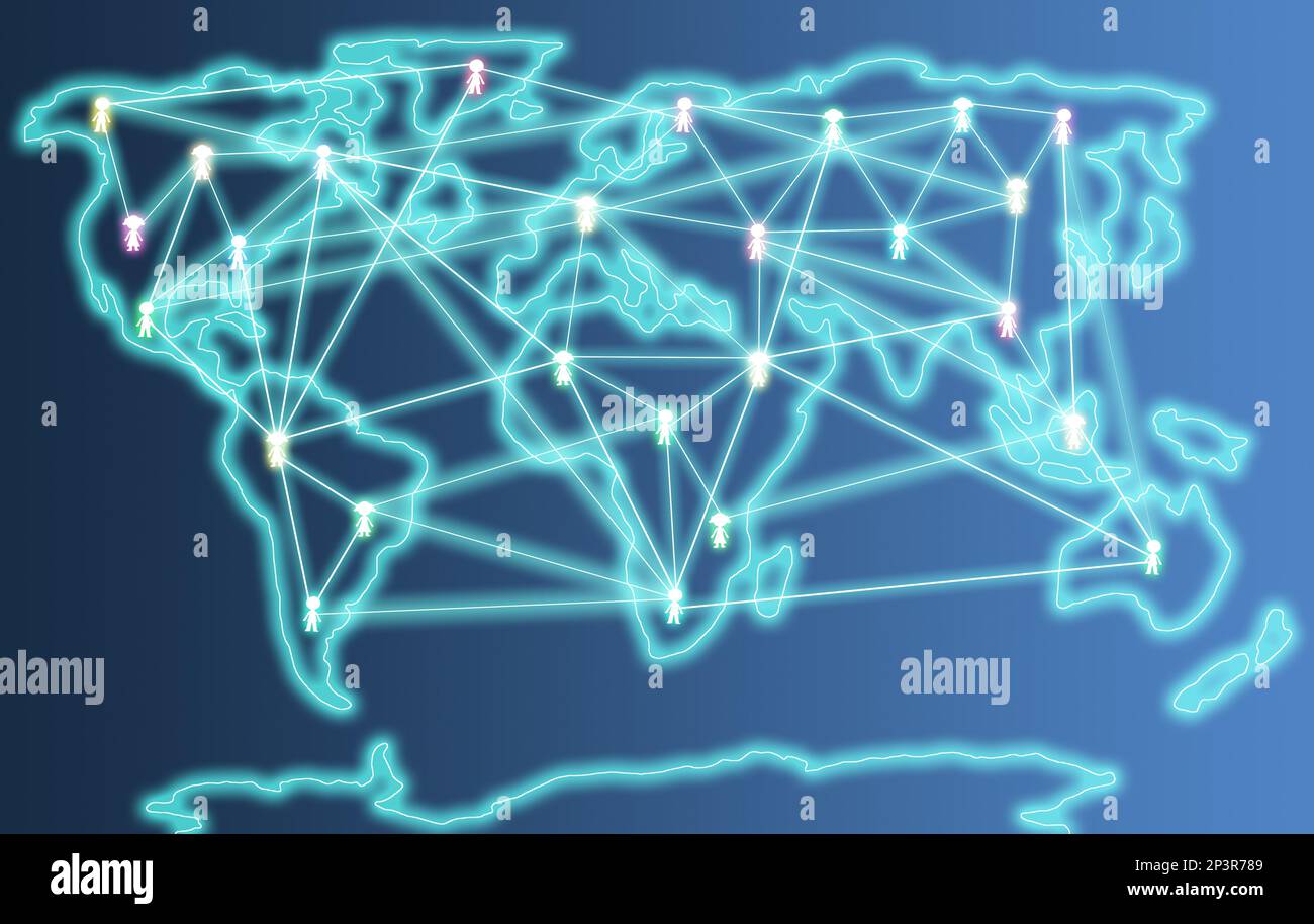 World map people networking hi-res stock photography and images - Alamy
