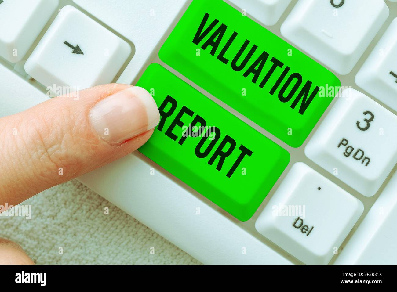Text caption presenting Valuation Report. Business idea process of ...