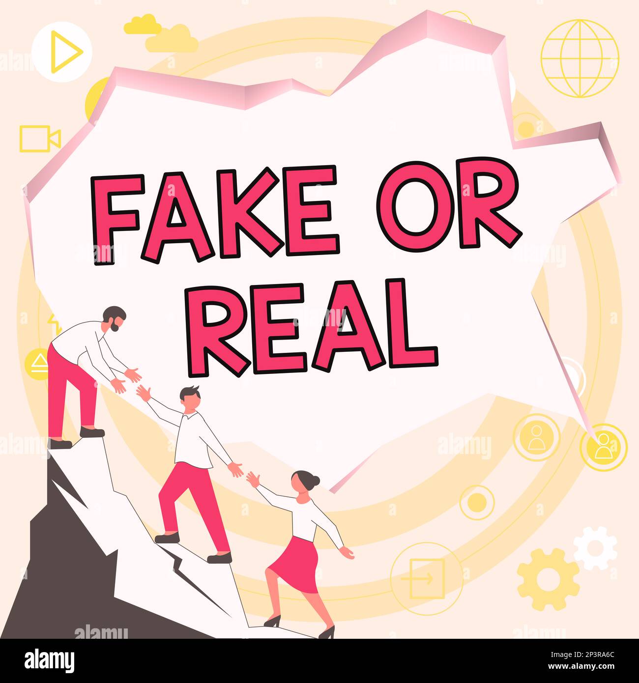 Conceptual display Fake Or Real. Concept meaning difference between ...