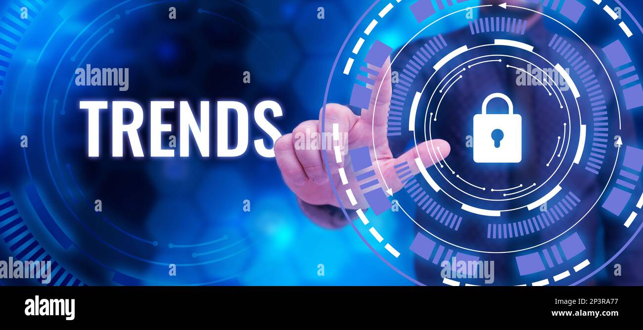 Conceptual display Trends. Business showcase general direction in which ...