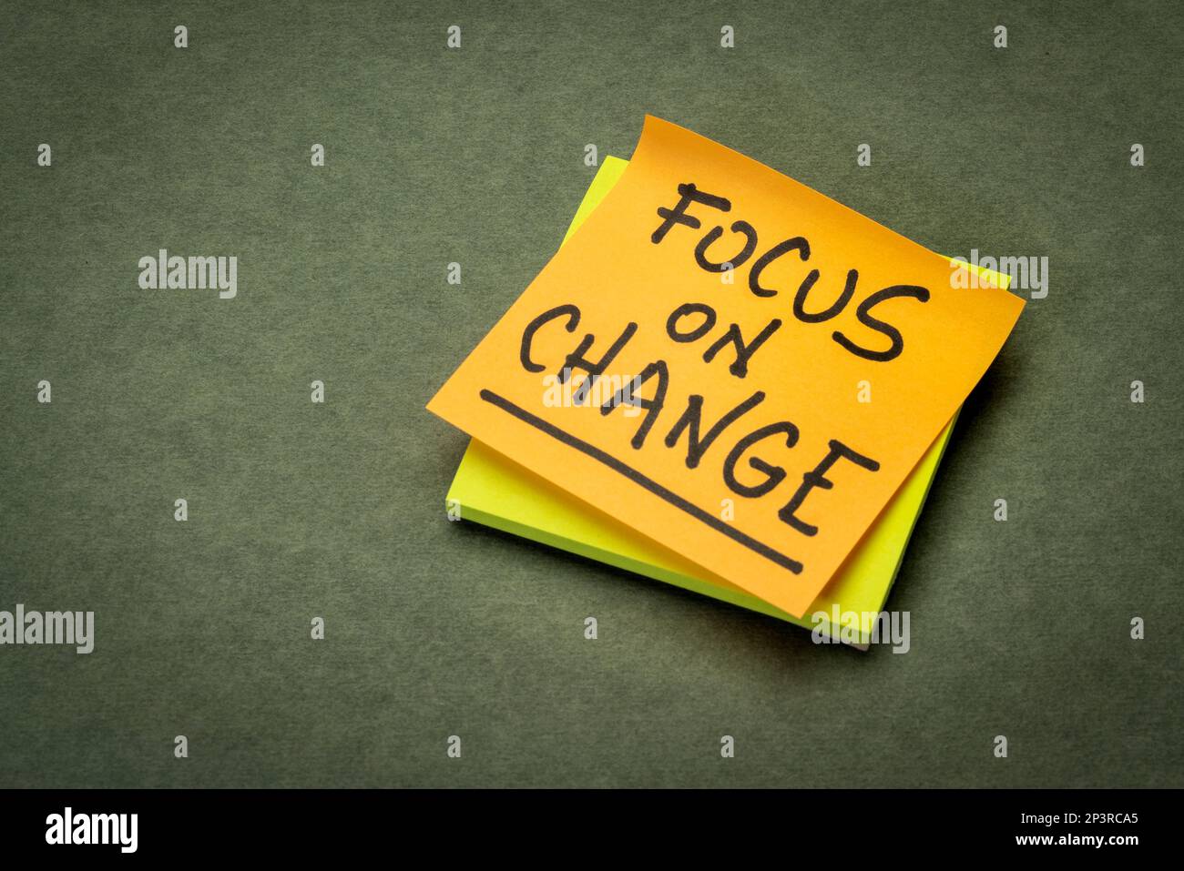 focus on change inspirational advice or reminder - handwriting on a ...