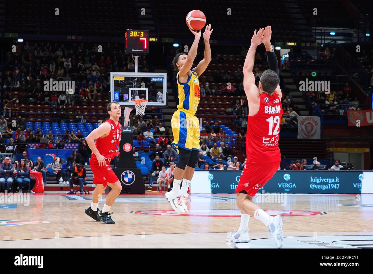 Milan, Italy. 05th Mar, 2023. Clevin Hannah (Givova Scafati) thwarted ...