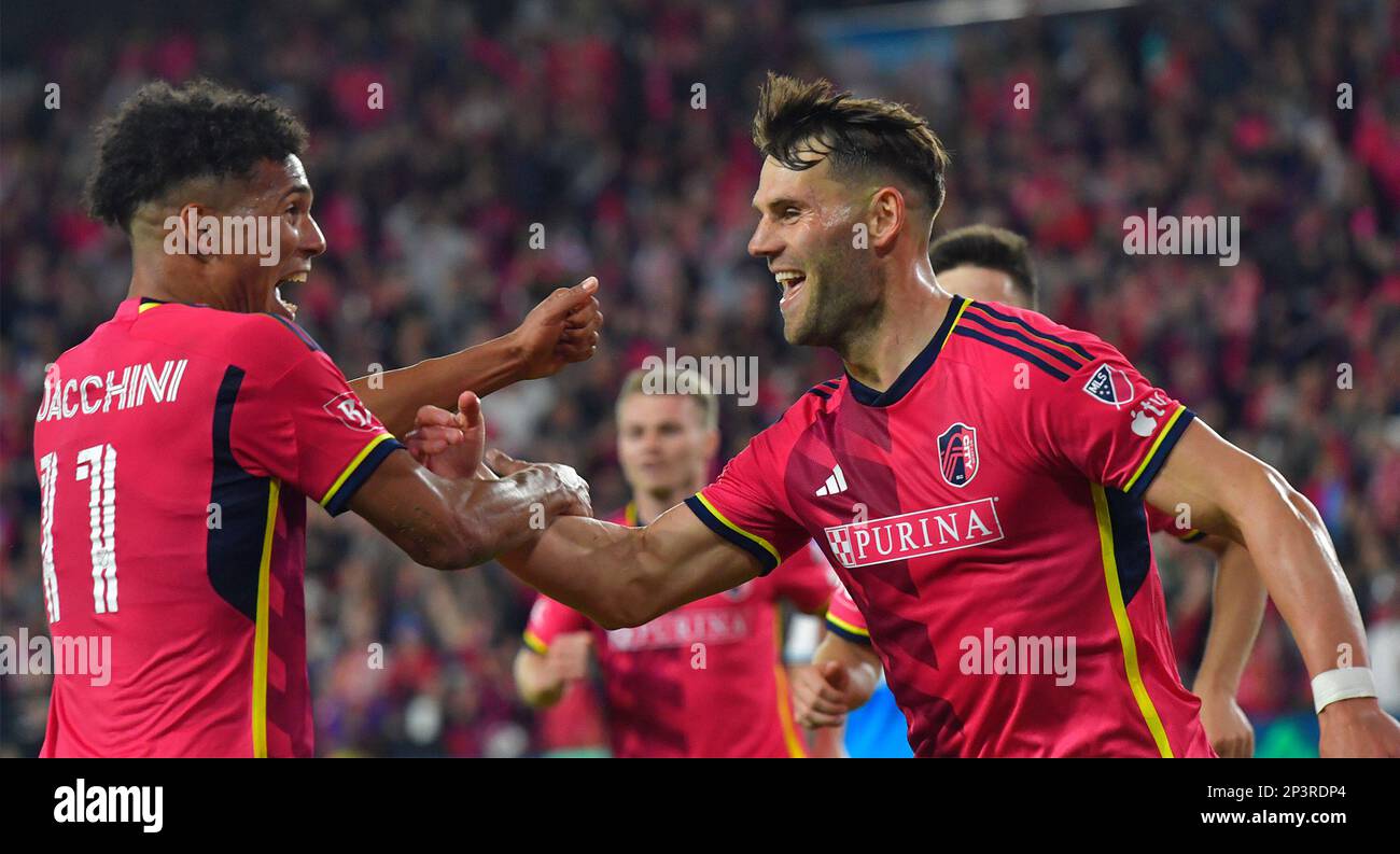 St. Louis, USA. 04th Mar, 2023. St. Louis City midfielder Eduard Löwen ...