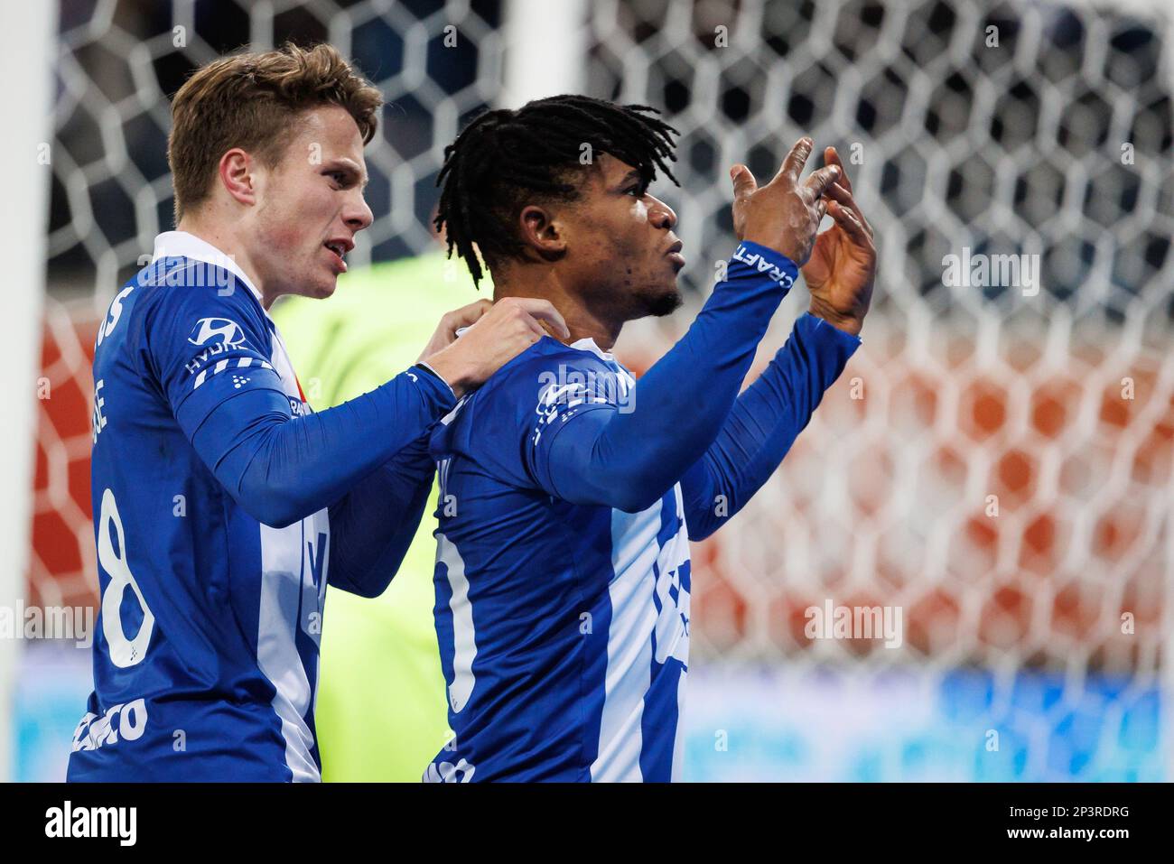 Gent's Gift Emmanuel Orban celebrates after scoring during a soccer ...