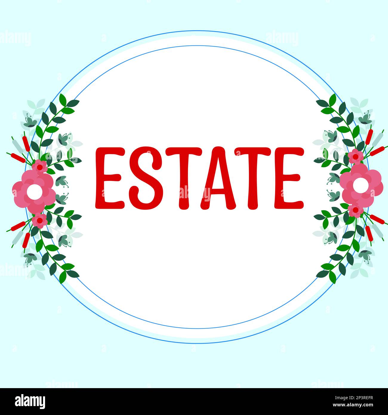 Conceptual display Estate. Word for extensive area land in country ...