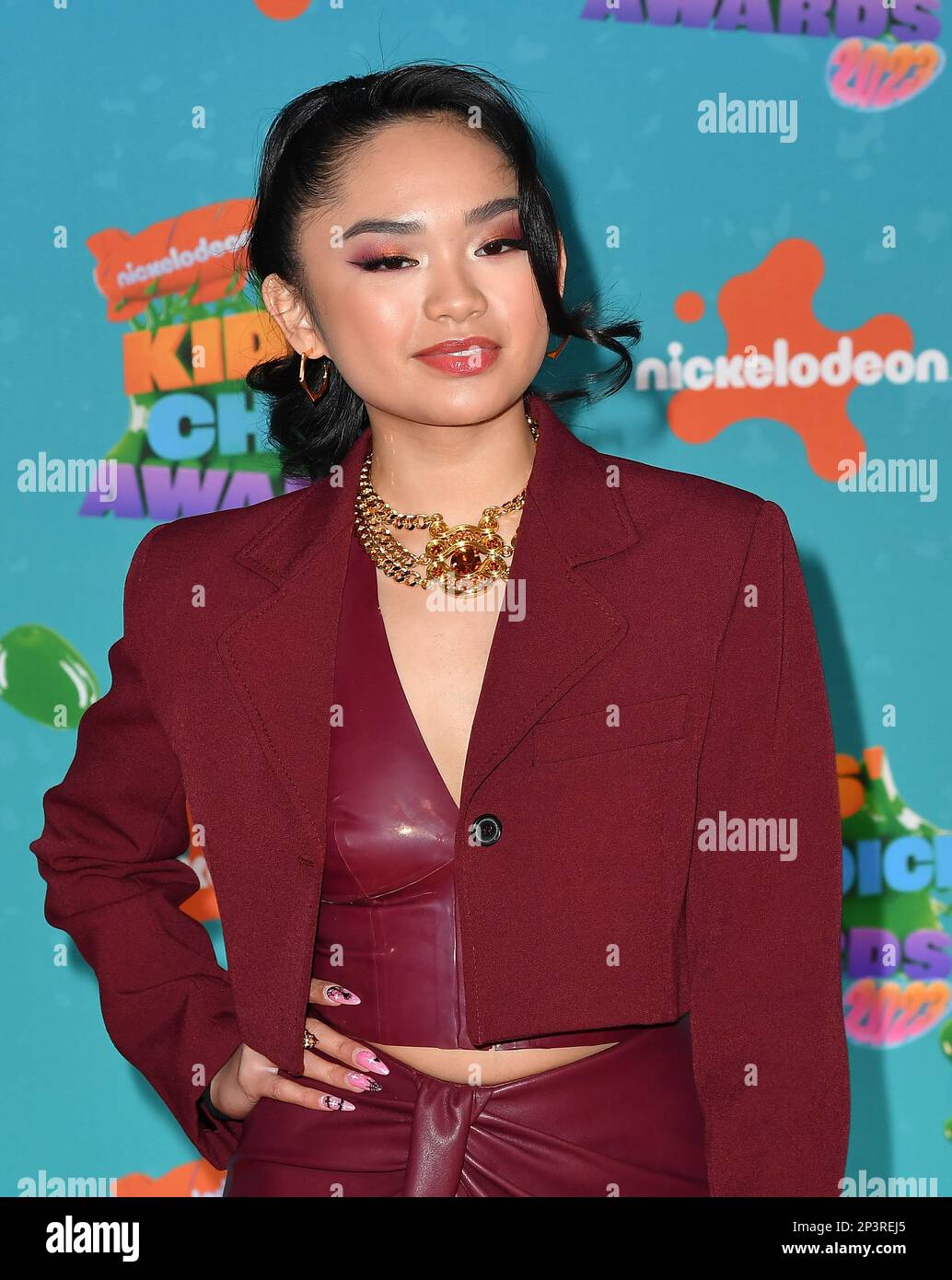 Nayah Damasen attends the 2023 Nickelodeon Kids' Choice Awards at ...