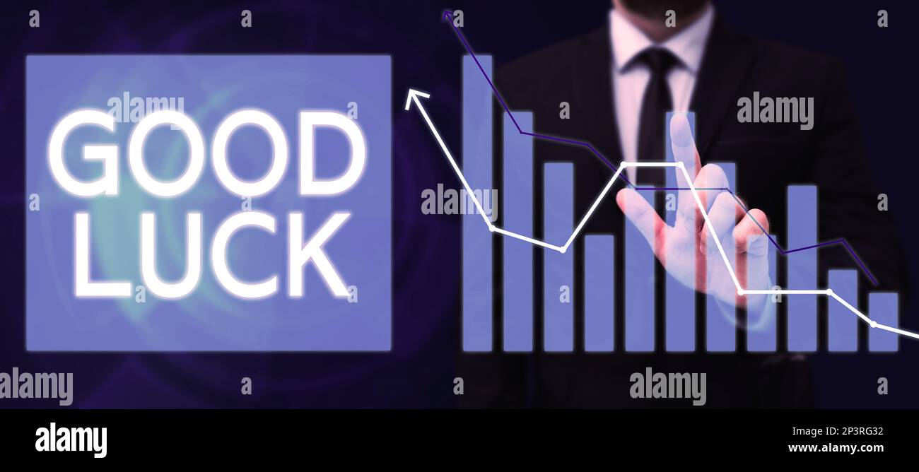 Text showing inspiration Good Luck. Business approach A positive ...