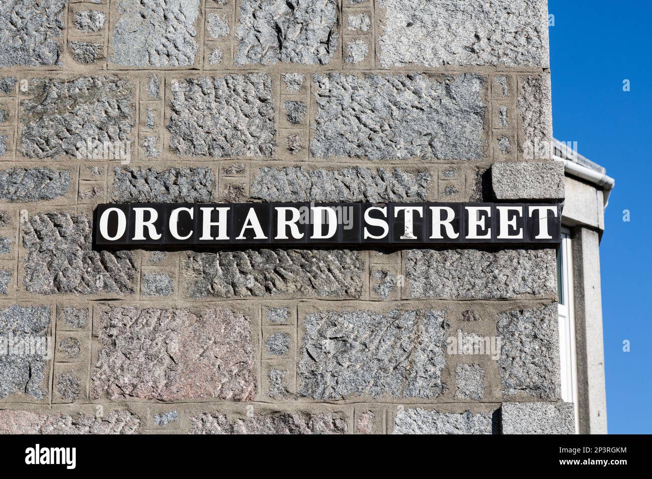 Orchard Street street name sign, Aberdeen, Scotland, UK, Europe Stock ...