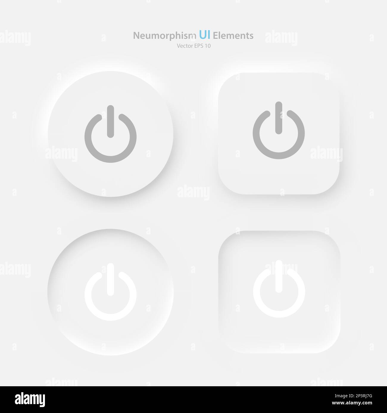 A set of round and square power buttons on a white background Stock Vector Image & Art - Alamy