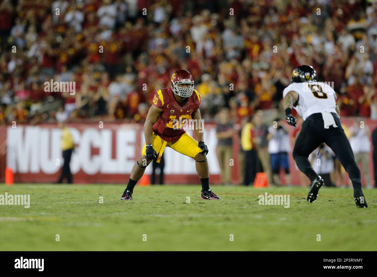 October 4, 2014: USC Trojans linebacker Hayes Pullard (10) during the ...