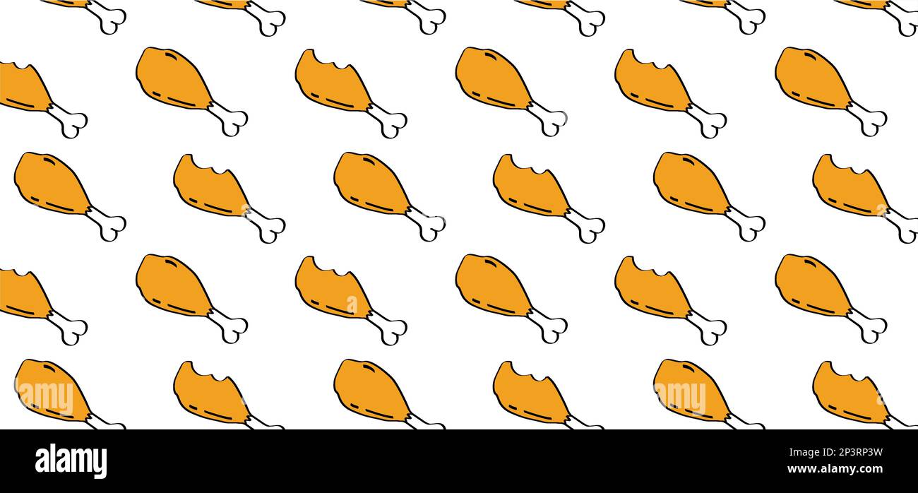 Cartoon chicken or turkey leg. BBQ, food meat. Fried crispy chicken ...