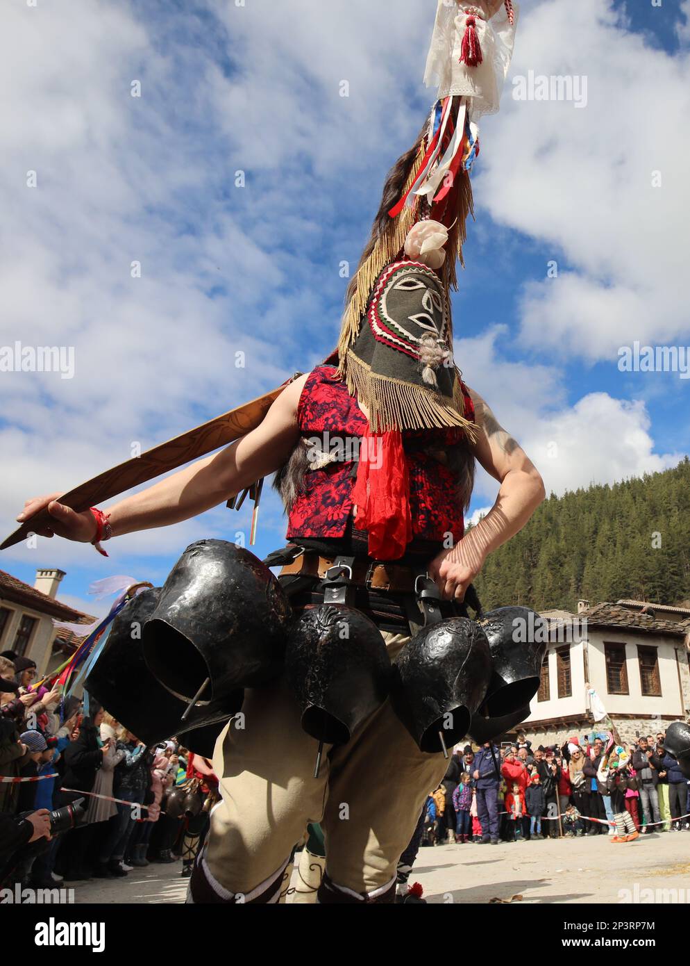 Traditional Kukeri in costume at the Festival of the Masquerade Games ...