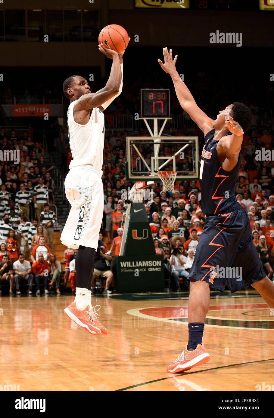 02 December 2014: University of Miami guard Sheldon McClellan (10 ...