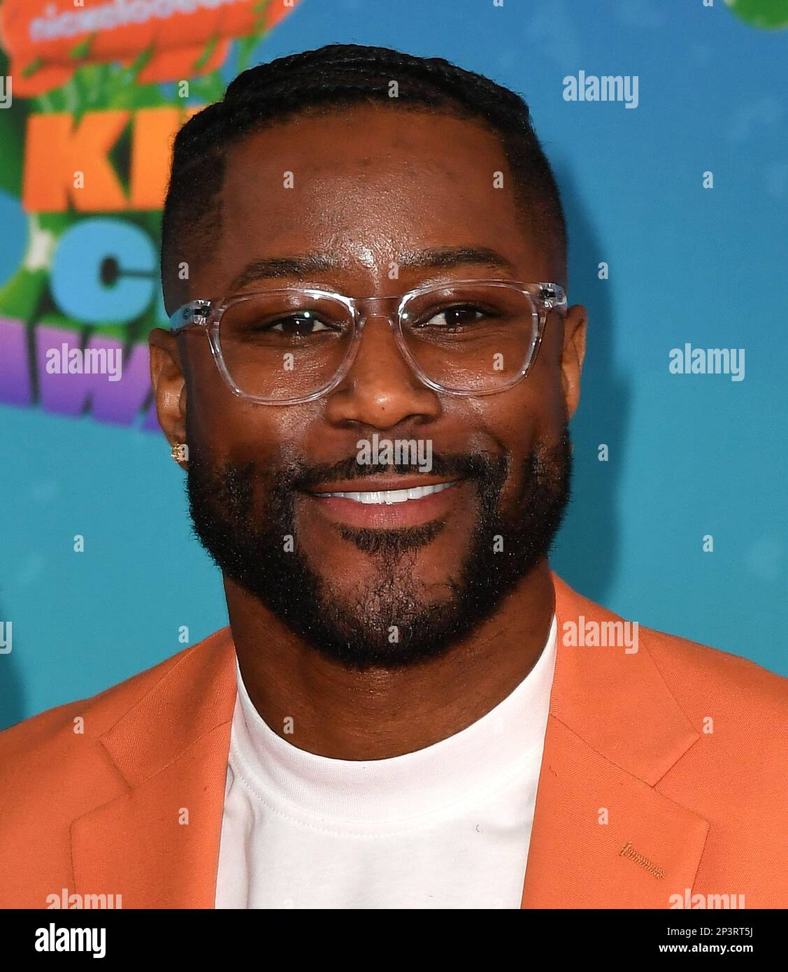 Nate Burleson attends the 2023 Nickelodeon Kids' Choice Awards at ...