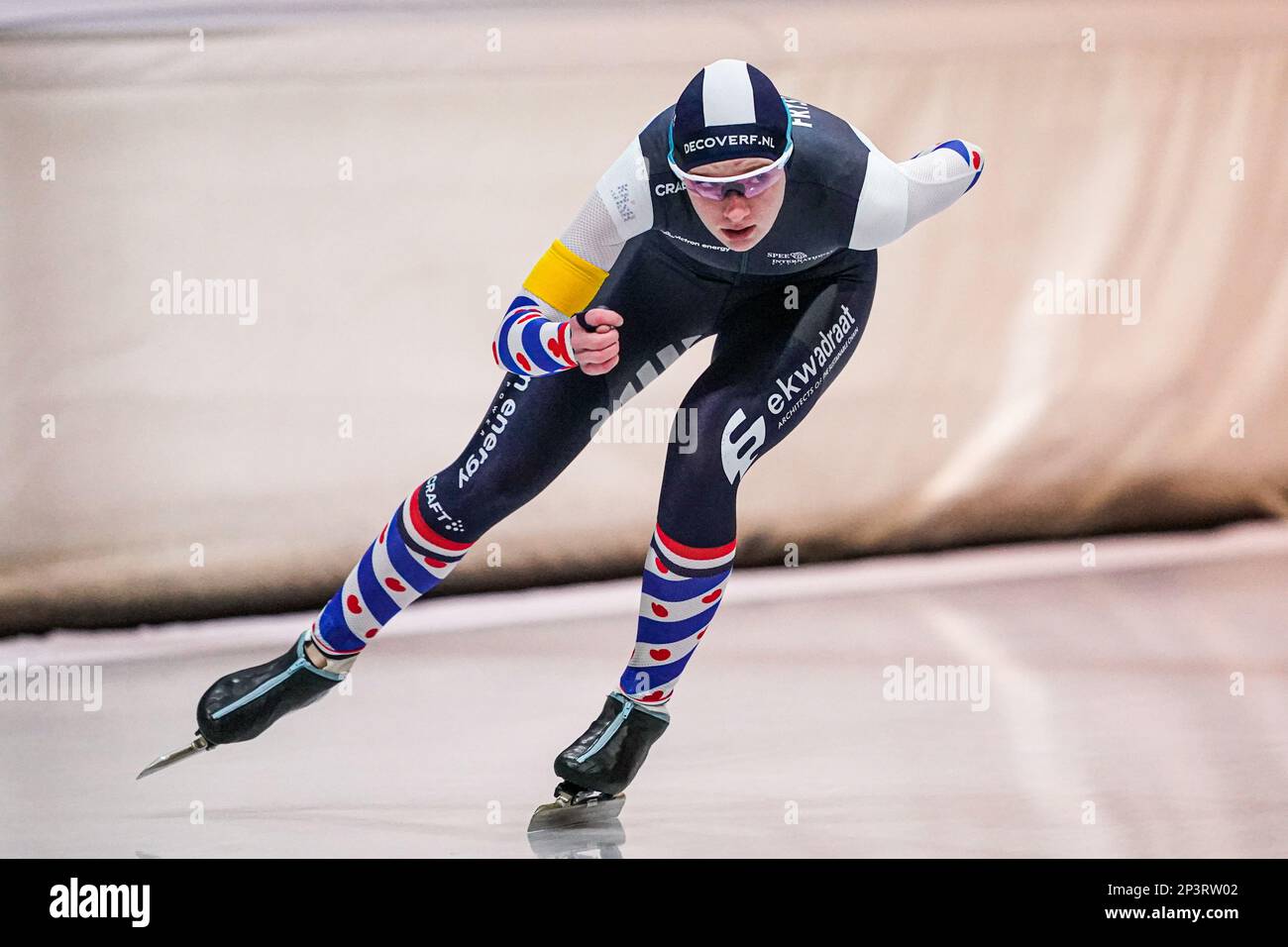 ENSCHEDE, NETHERLANDS - MARCH 5: Lisan van der Linde competing on the ...