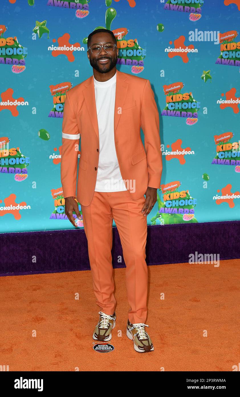 Nate Burleson attends the 2023 Nickelodeon Kids' Choice Awards at Microsoft Theater on March 04 ...