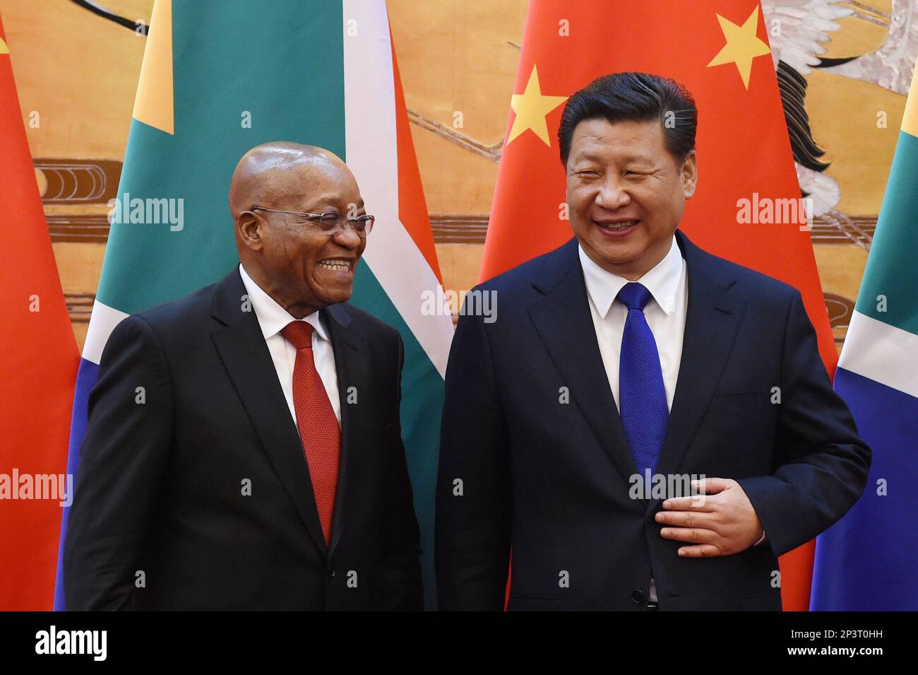 South African President Jacob Zuma, left, and Chinese President Xi ...