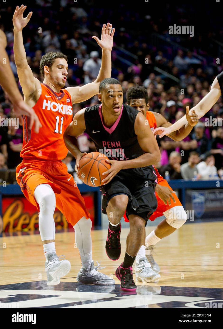 Penn State's Shep Garner looks for an open teammate as Virginia Tech ...