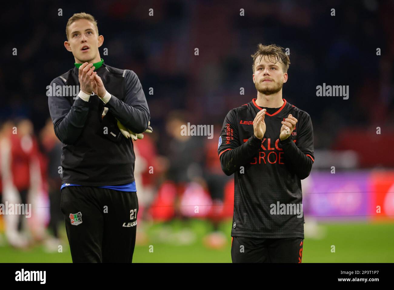 AMSTERDAM, NETHERLANDS - MARCH 5: RIjk Janse of NEC and Dirk Proper of ...