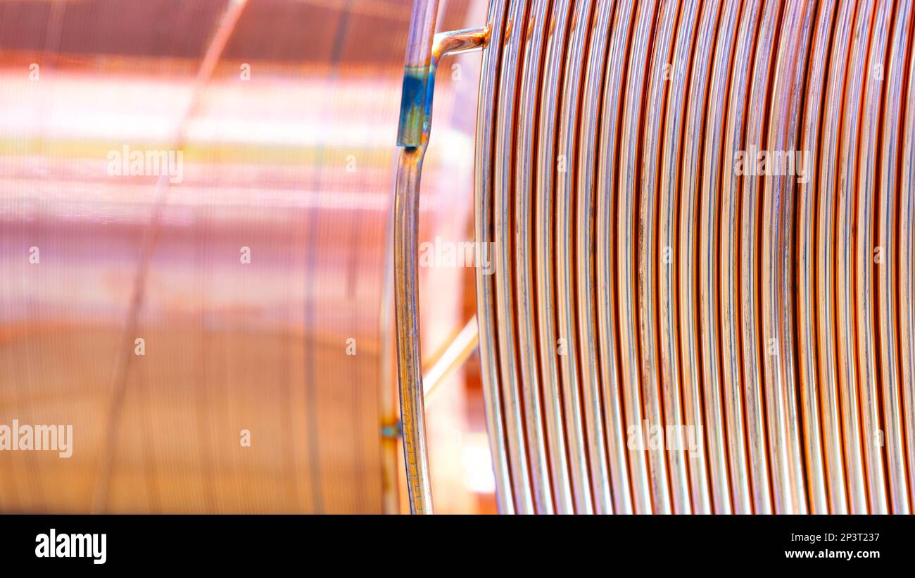 Coil of copper wire for welding tools and other industrial applications ...