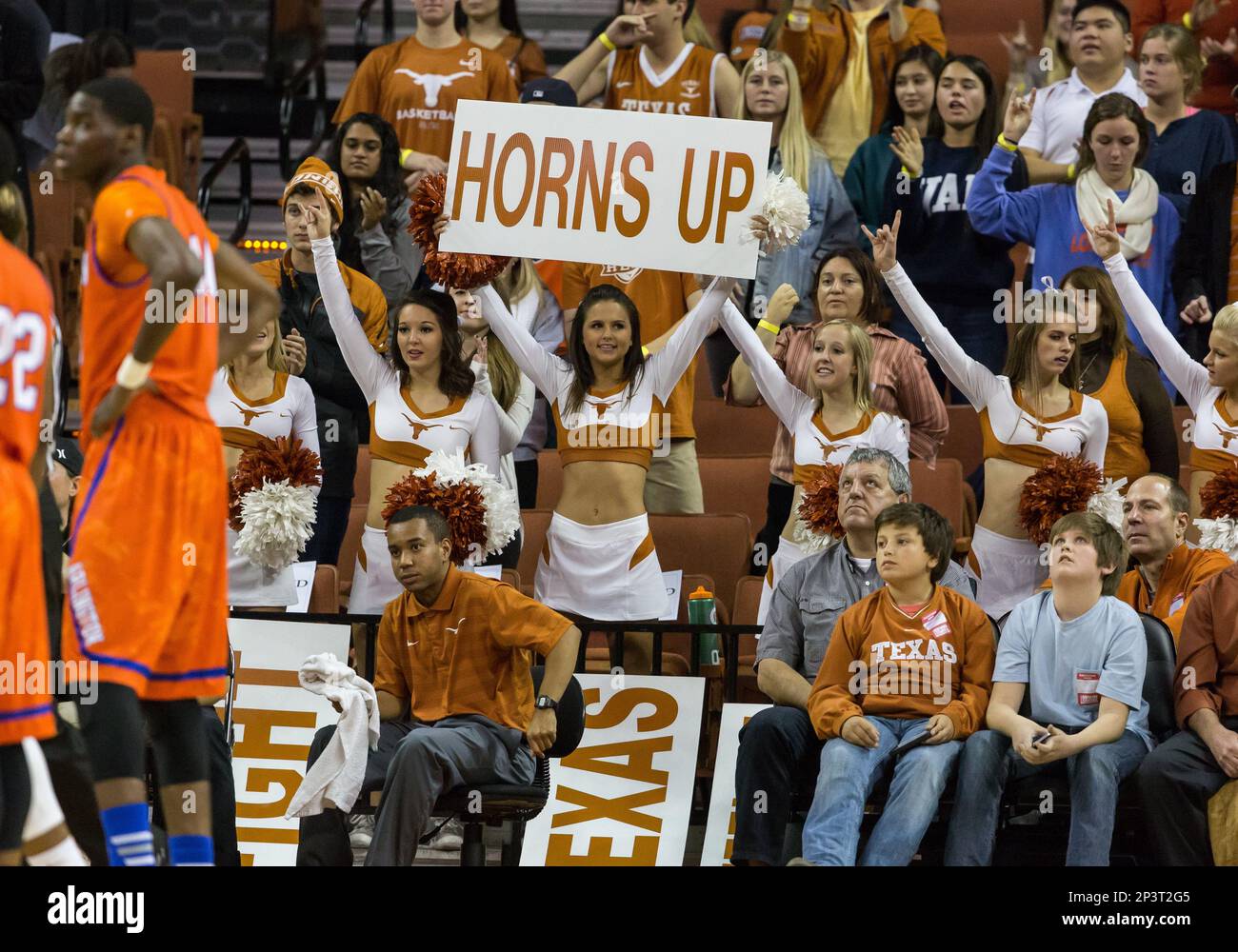 December 2, 2014, the Texas Longhorn cheer squad celebrates after a ...