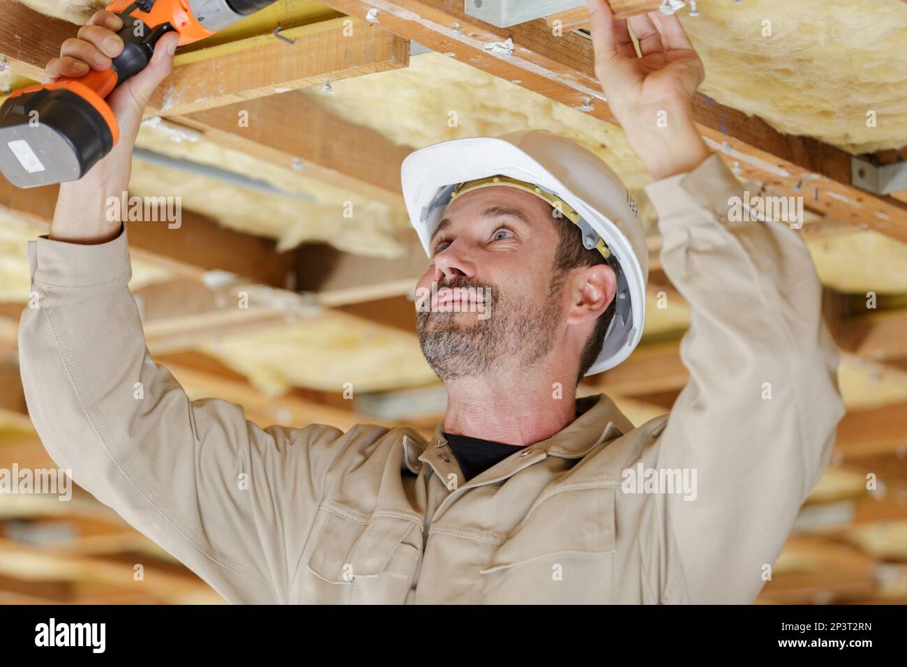Wooden ceiling and handyman hi-res stock photography and images - Alamy