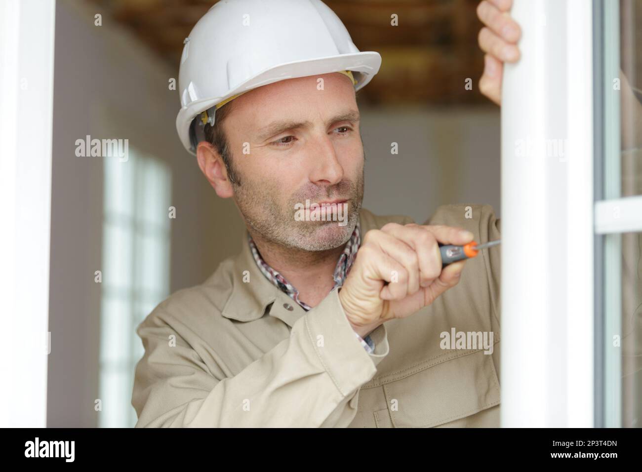 Plastic pvc window installation maintenance hi-res stock photography ...
