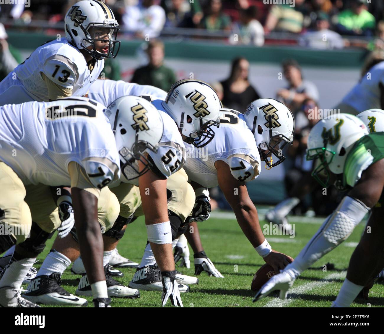 Quarterback Justin Holman (13) of the University of Central Florida ...