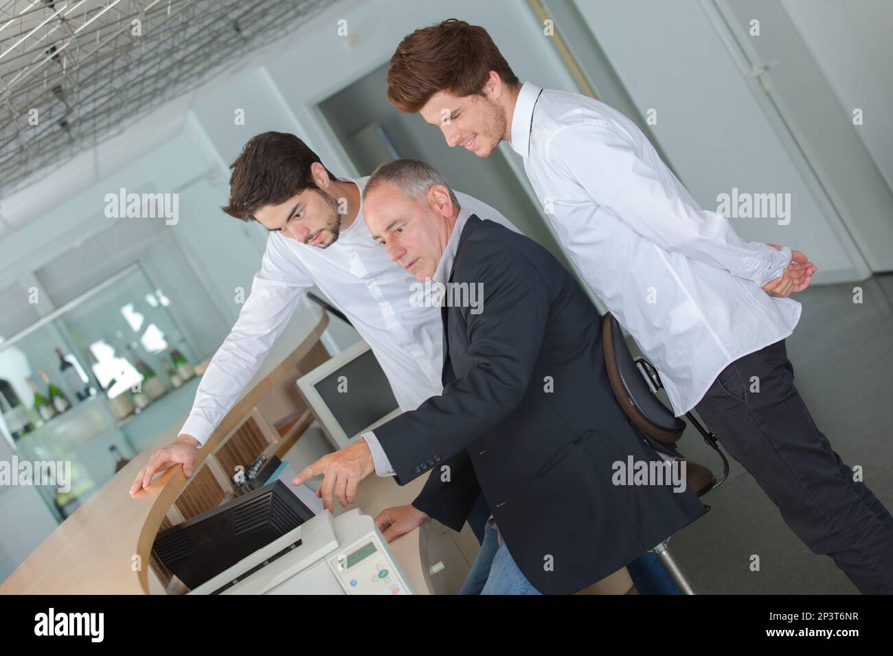 registration desk at business seminar Stock Photo - Alamy