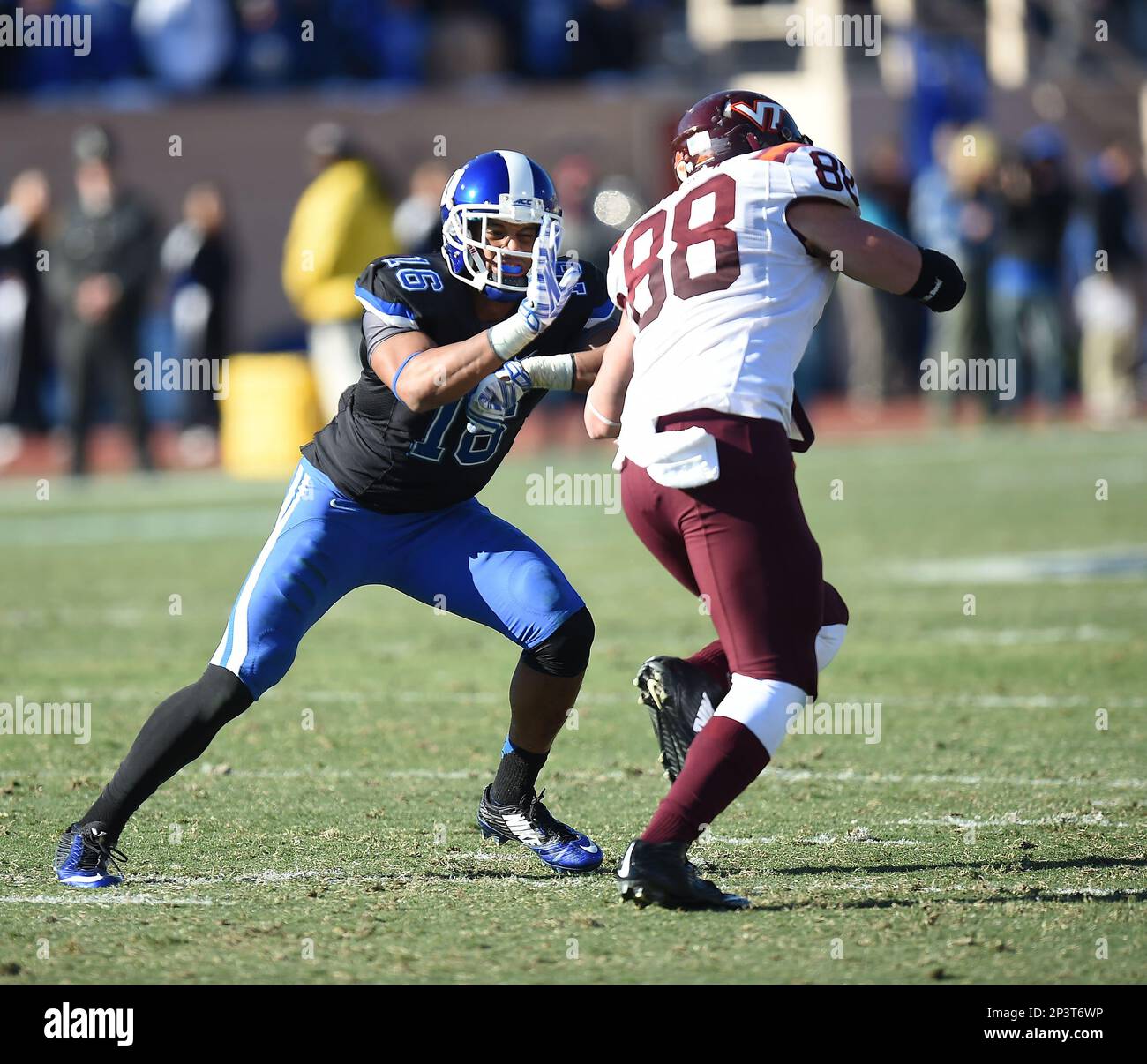 Duke Blue Devils Jeremy Cash (16) during a game against the Virginia ...