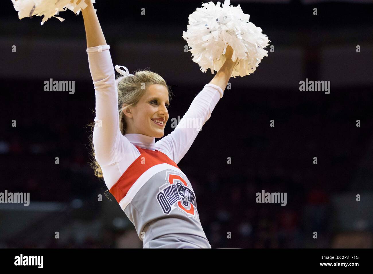28 November 2014: Ohio State Buckeyes Cheerleader during the game ...