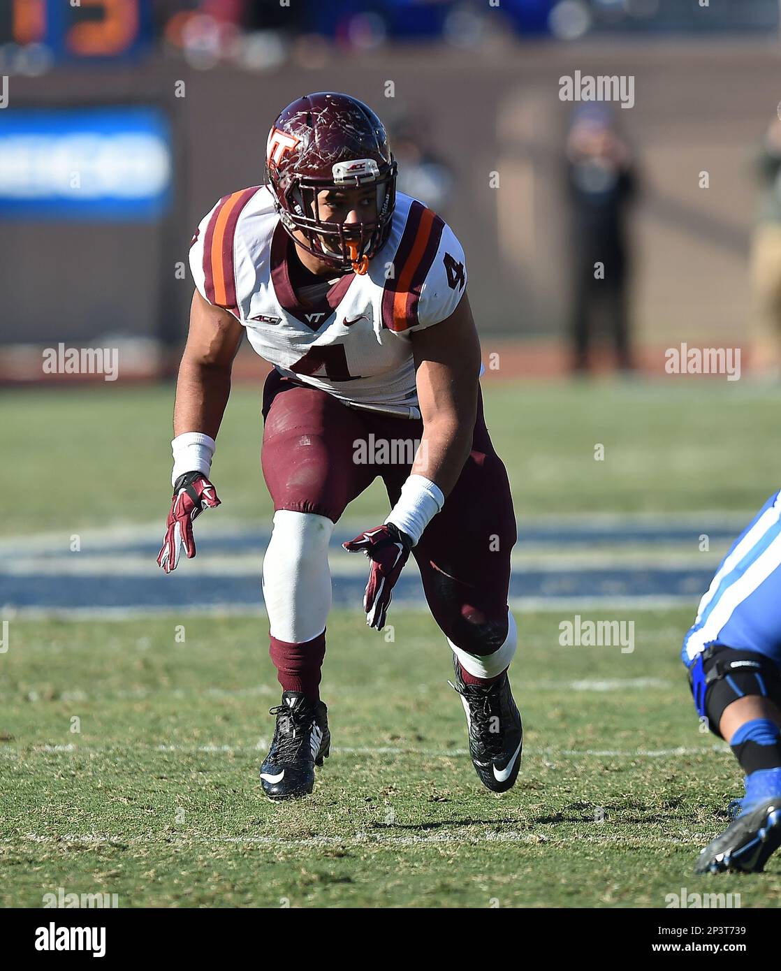 Virginia Tech Hokies Ken Ekanem (4) during a game against the Duke Blue ...